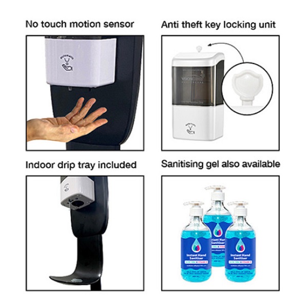 Height Adjustable Hand Sanitiser Stand Automatic No Touch Dispenser HSDS-1