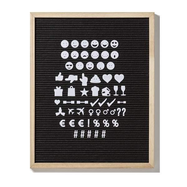 NAGA Letterboard White Symbols & Emoji Pk53