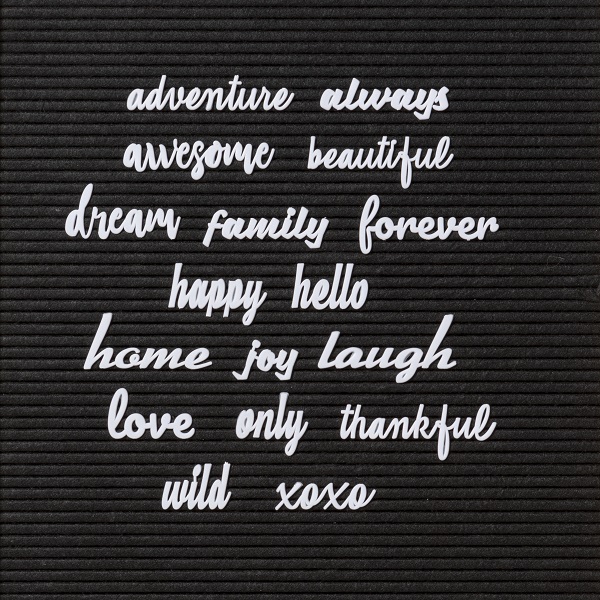 NAGA Letterboard White Script Words & Phrases Pk17