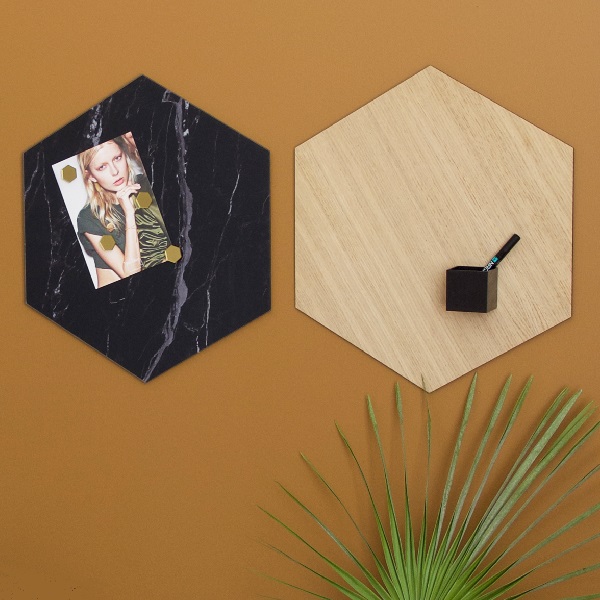 NAGA Magnetic Hexagon Glassboards 42cm | Boards Direct